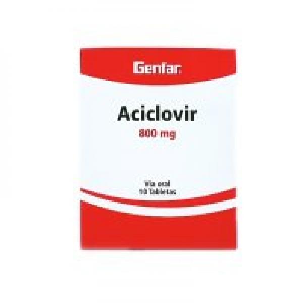 ACICLOVIR 800 MG CAJA X 10 TAB