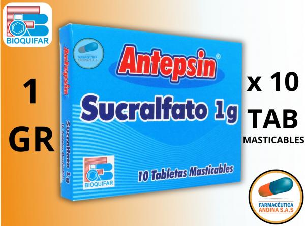 SUCRALFATO 1 GR CAJA X 10 TABLETAS (ANTEPSIN) BIOQUIFAR