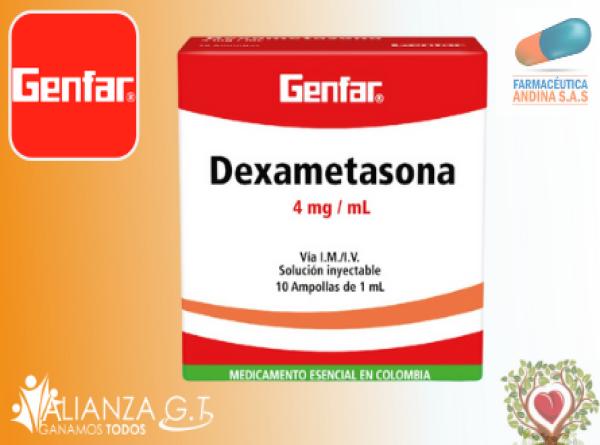 DEXAMETASONA 4 MG/ML AMP X 10 UNI GENFAR