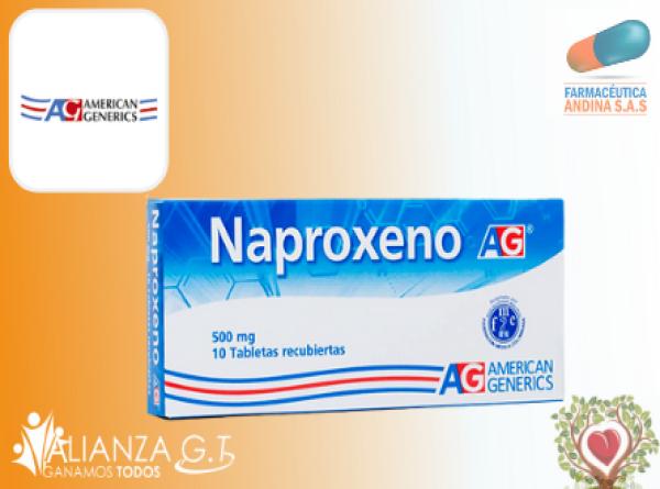 NAPROXENO 500 MG CAJA X 10 TAB AGG