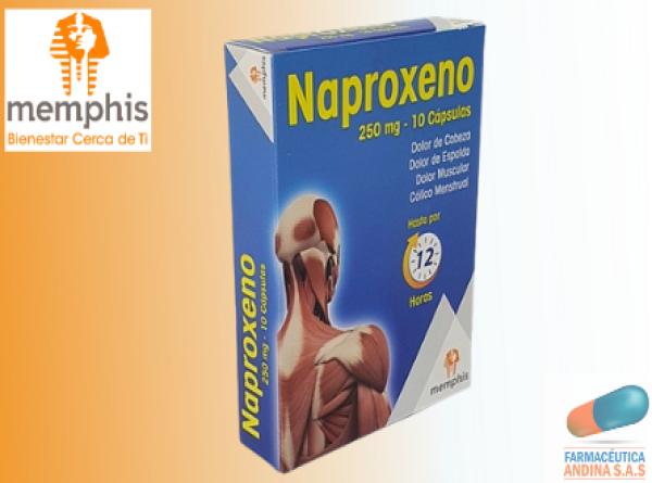 NAPROXENO 250 MG CAJA x 10 CAPS MEMPHIS
