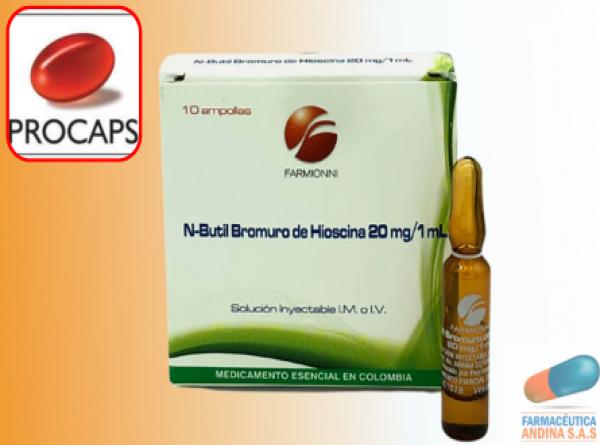 HIOSCINA BUTIL 20MG/ML CX10 AMP FARMIONI