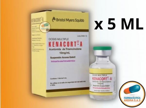 KENACORT - A (ACETONIDA DE TRIAMCINOLONA 10MG/ML) CAJA X 1 AMPOLLA X 5ML