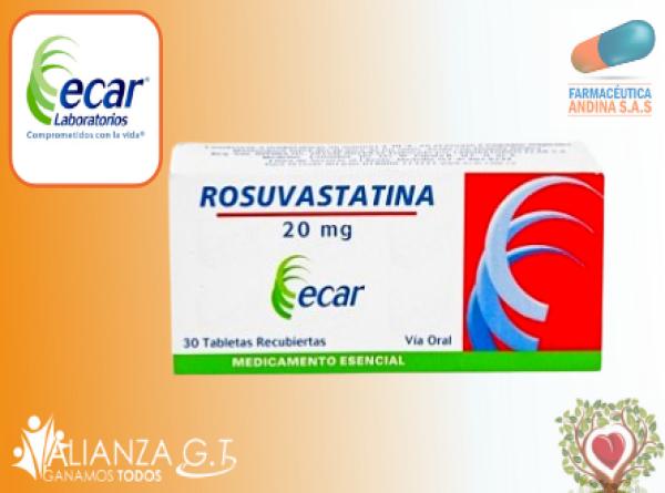 ROSUVASTATINA 20 MG CX30 TAB REC