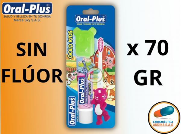 CEPILLO GOLD KIDS + CREMA DENTAL SABOR TUTI FRUTI 70 GR + PROTECTOR ...
