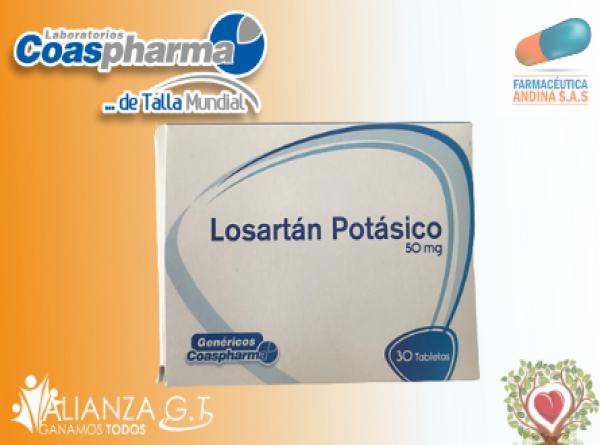 LOSARTAN 50 MG CAJA X 30 TAB