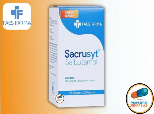 SACRUSYT SALBUTAMOL INHALADOR AEROSOL 100 MCG X 200 DOSIS FAES FARMA