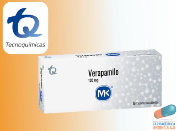 VERAPAMILO 120MG CAJA x 30 TAB MK