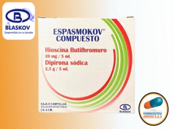 ESPASMOKOV COMPUESTO. HIOSCINA BUTILBROMURO 20MG/5ML + DIPIRONA SODICA ...