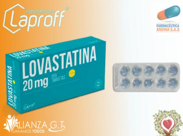 LOVASTATINA 20 MG CAJA x 300 TABS