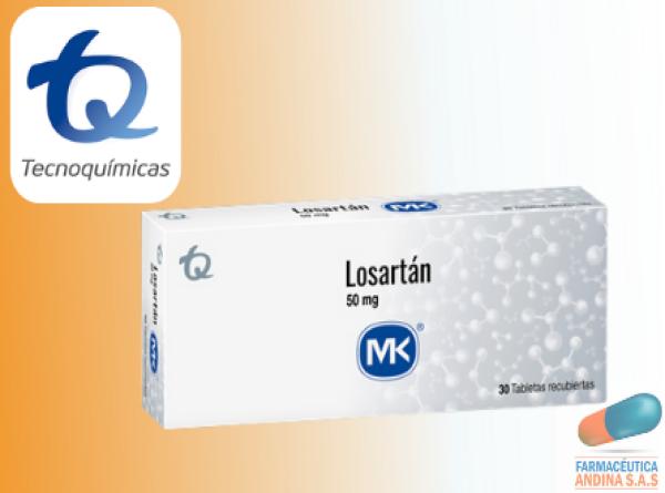 LOSARTAN 50 MG CAJA X 30 TABS MK