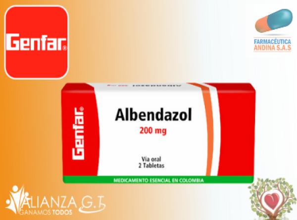 ALBENDAZOL 200 MG CAJA x 2 TAB