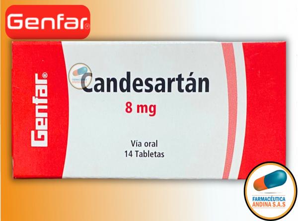 CANDESARTAN 8 MG CAJA X 14 TABLETAS GENFAR