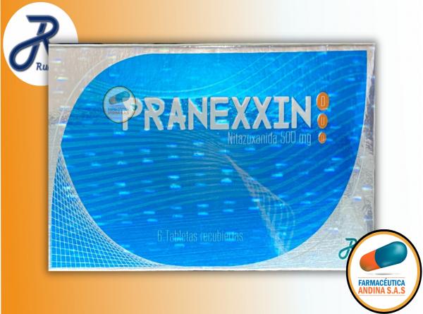 NITAZOXANIDA 500 MG CAJA X 6 TABLETAS (PRANEXXIN) RUECAM