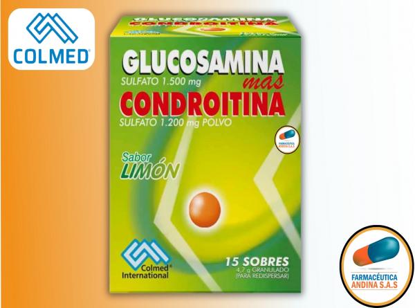 GLUCOSAMINA 1.500 MG + CONDROITINA 1.200 MG CAJA X 15 SOBRES COLMED