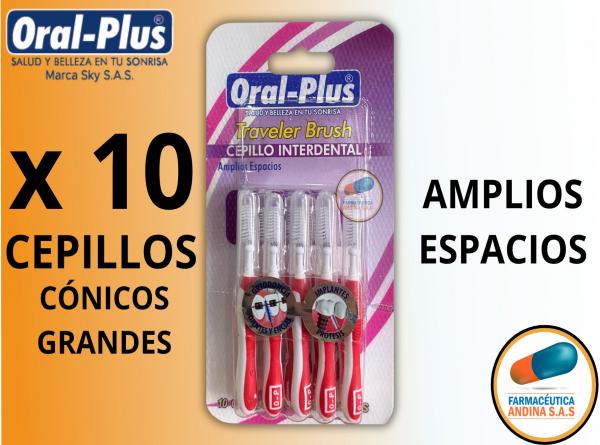 CEPILLO INTERDENTAL AMPLIOS/ESPACIOS PROTESIS PAQUETE X 10 CEPILLOS ...