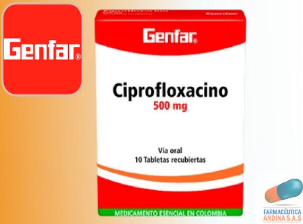 CIPROFLOXACINO 500 MG CAJA X 10 TAB GENF