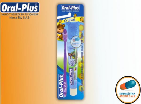 CEPILLO CRISTAL NIÑA + CREMA TUBO X 30 GR + PROTECTOR ORAL PLUS