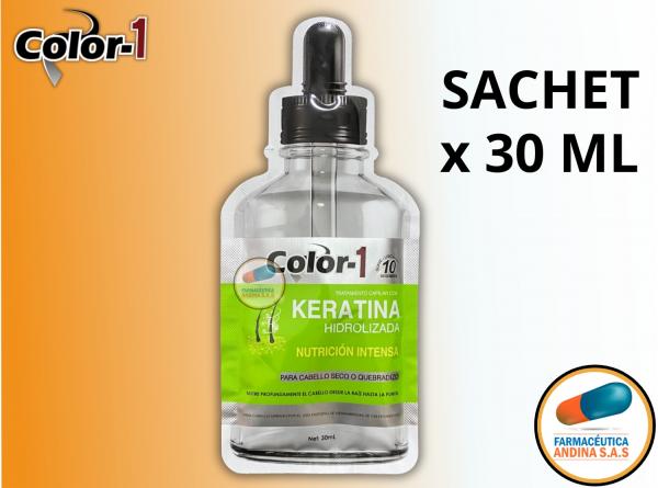 TRATAMIENTO CAPILAR CON KERATINA SACHET X 30 ML COLOR 1 INTERBEL