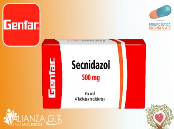 SECNIDAZOL 500 MG CAJA x 4 TAB GENFAR