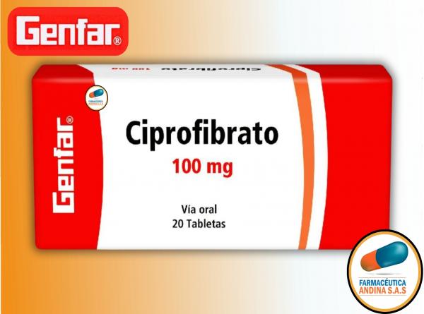 CIPROFIBRATO 100 MG CAJA X 20 TABLETAS GENFAR