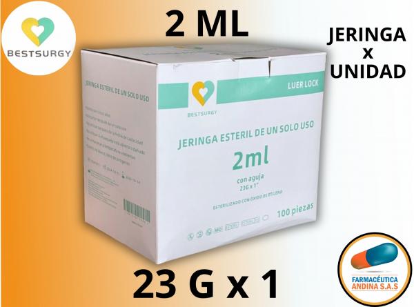 JERINGA 2 ML AGUJA 23 G X 1 X UNIDAD ANRUI