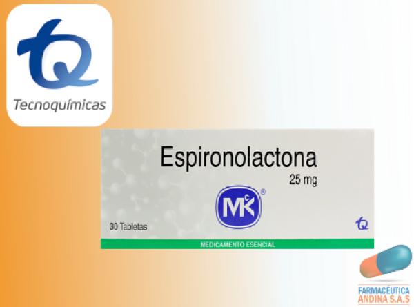 ESPIRONOLACTONA 25 MG CAJA X 30 TAB