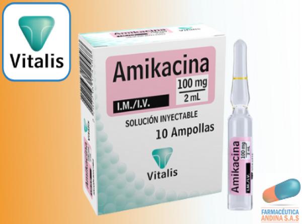 AMIKACINA 100MG/2ML CAJA X 1 AMPOLLA