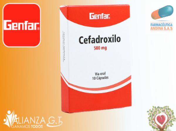 CEFADROXILO 500 MG CAJA X 10 CAPS GENFAR