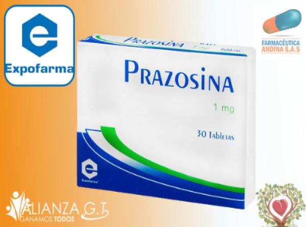 PRAZOSINA 1 MG CAJA X 30 TABS