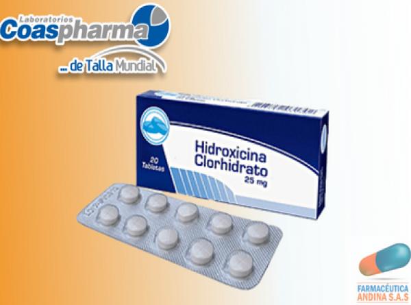 HIDROXICINA 25 MG CAJA x 20 TAB