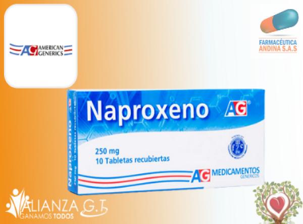 NAPROXENO 250 MG CAJA x 10 TABL