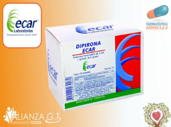 DIPIRONA 1GR/2ML CAJA x 25AMP