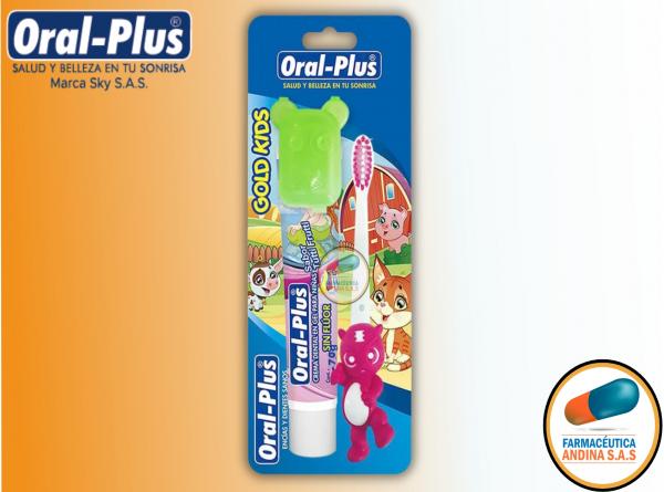 CEPILLO GOLD KIDS + CREMA TUBO 70 GR + PROTECTOR NIÑAS ORAL PLUS