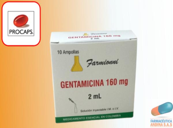GENTAMICINA 160 MG CAJA X 10 AMPOLLA